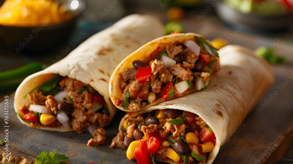 Burrito is a traditional dish of Mexican cuisine, consisting of a flour ...