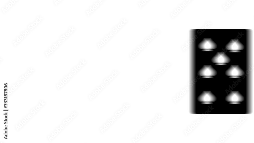 Animation set, seven of spades playing card. Animations: transparency ...