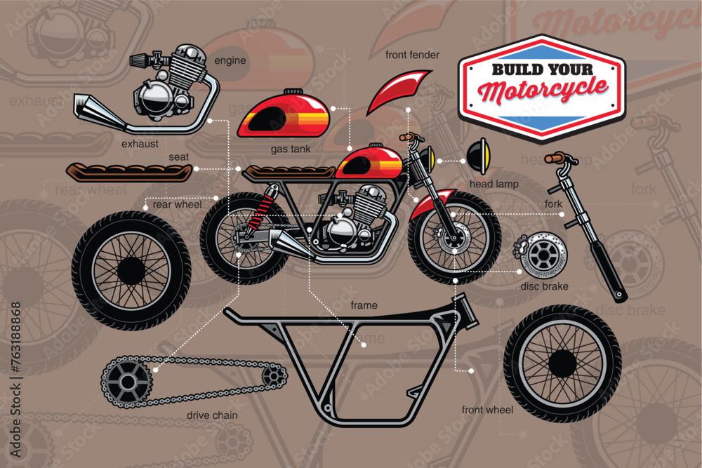 The "Custom Motorcycle" logo represents individuality and craftsmanship ...