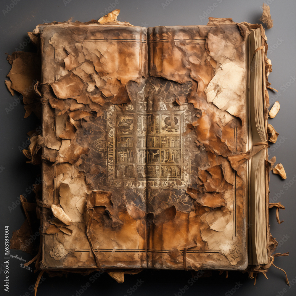 back view of a closed Bible, with a paper bookmark peeking out ...