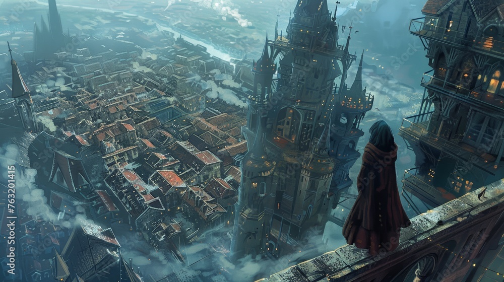 Dramatic in action Anime fantasy Character, game character, concept art ...