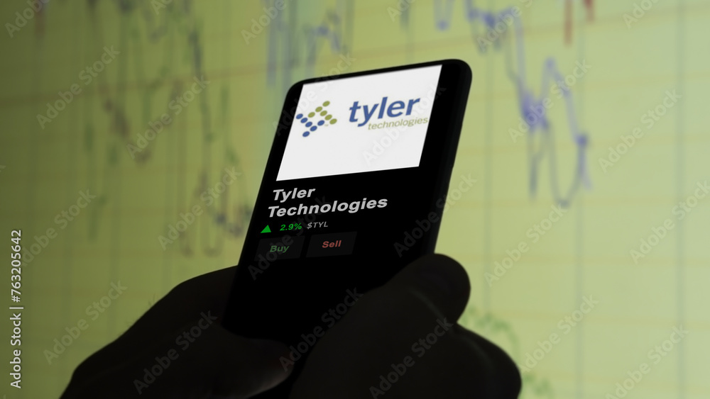January 15th 2024. The logo of Tyler Technologies on the screen of an ...