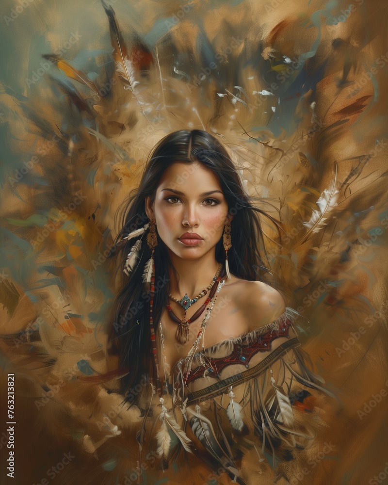 Image of Pocahontas in her classic depiction, native american girl ...