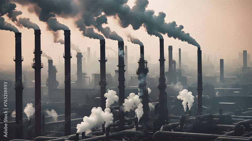 Smoke and air pollution. Pollution of the atmosphere. air pollution ...