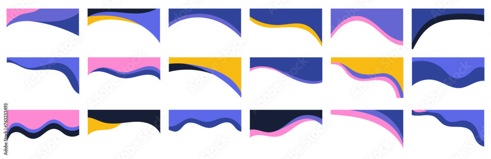 Assortment of different shapes for web site headers or footers. Landing ...