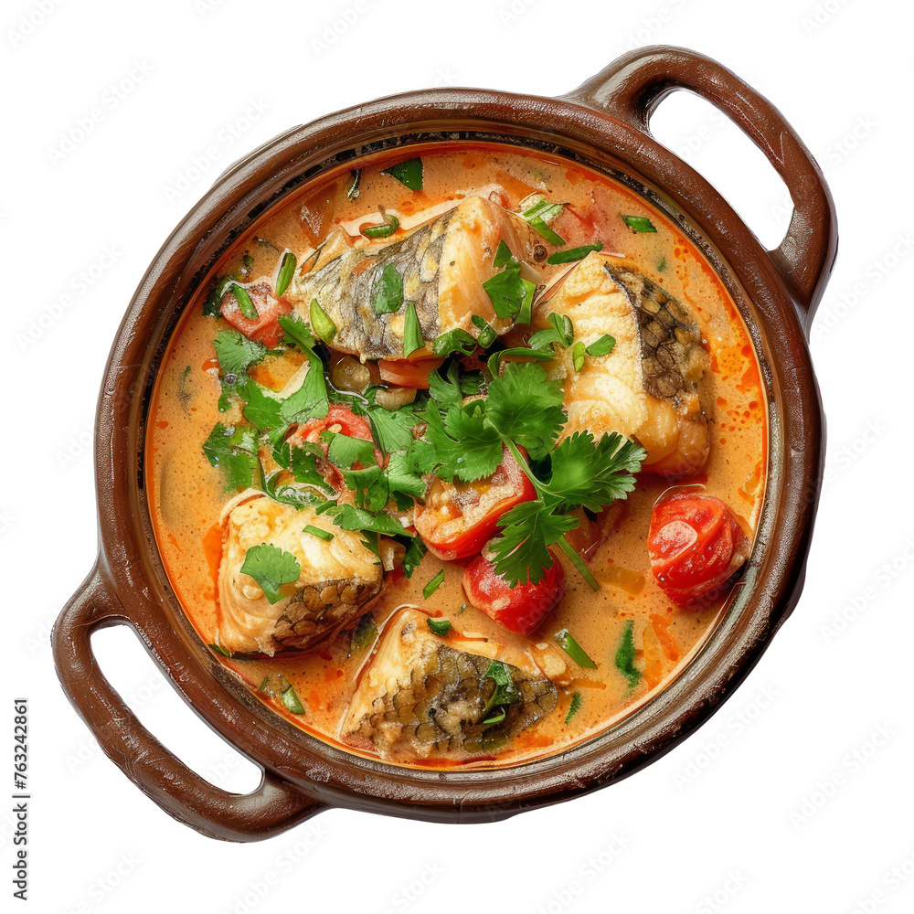 Brazilian-style moqueca de peixe, with fish stewed in coconut milk and ...