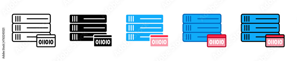 Data Management and Server Icons. Master Data and Database System ...