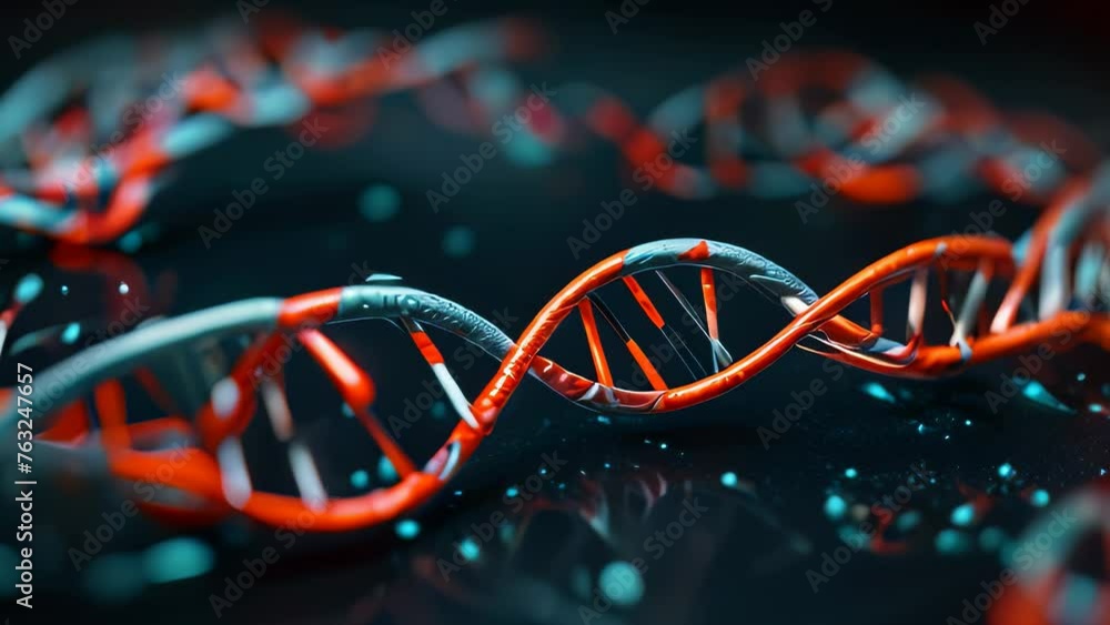 Video animation of illuminated DNA strands. The DNA strands are shown ...