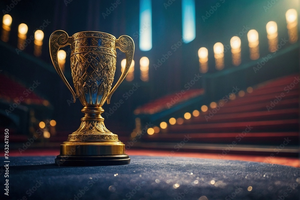 triumphant Victory: Red Carpet Awards Ceremony Stage with Podium ...