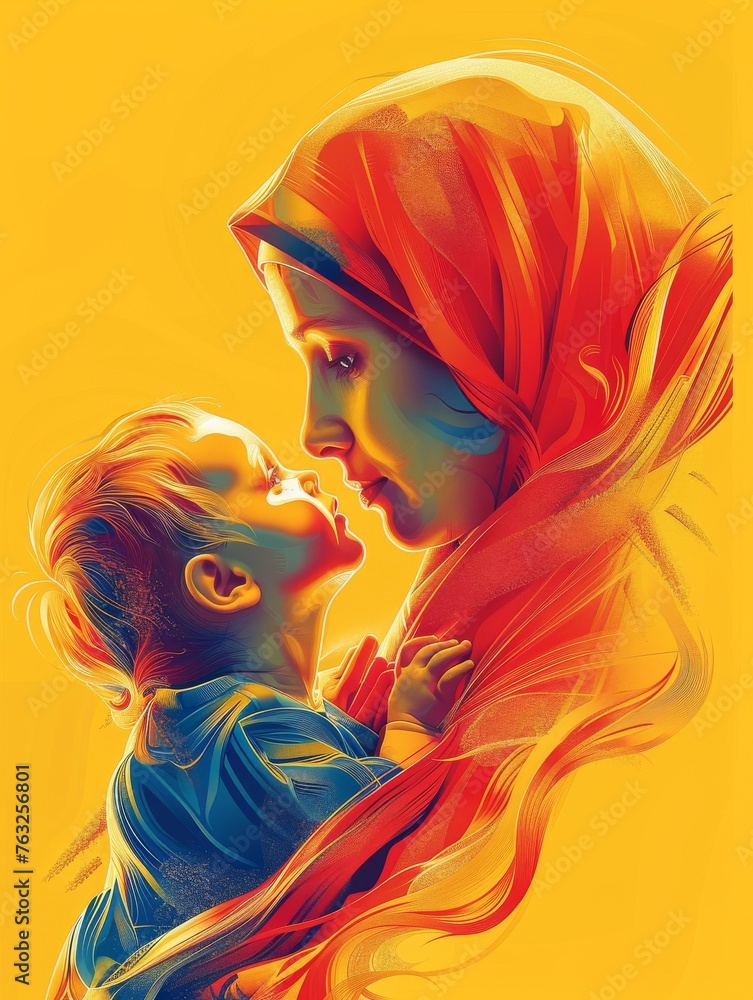 Virgin Mary Holy Mother Of God Mother With A Newborn Son In Her Arms