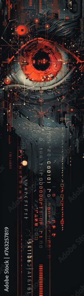 Craft a visually striking graphic showcasing the complexities of AI ...