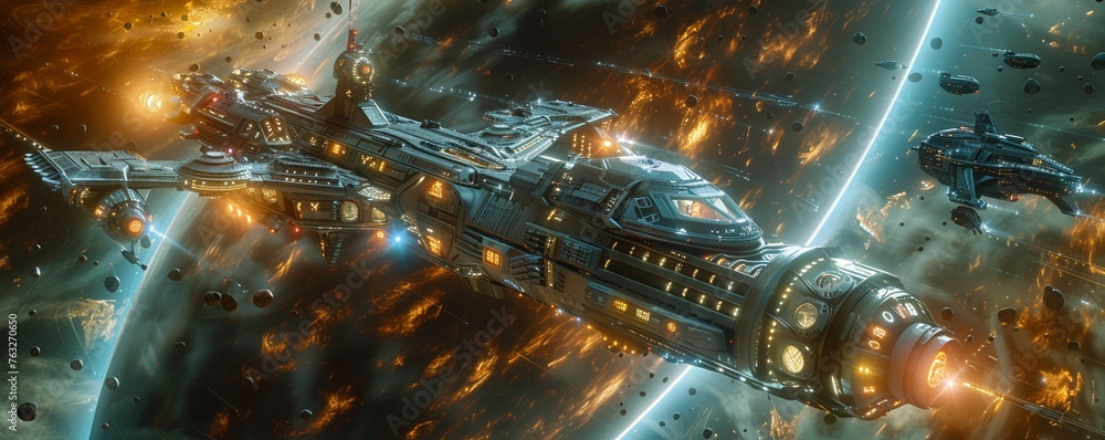 Bring the vision of interstellar trade to life with a frontal view that ...