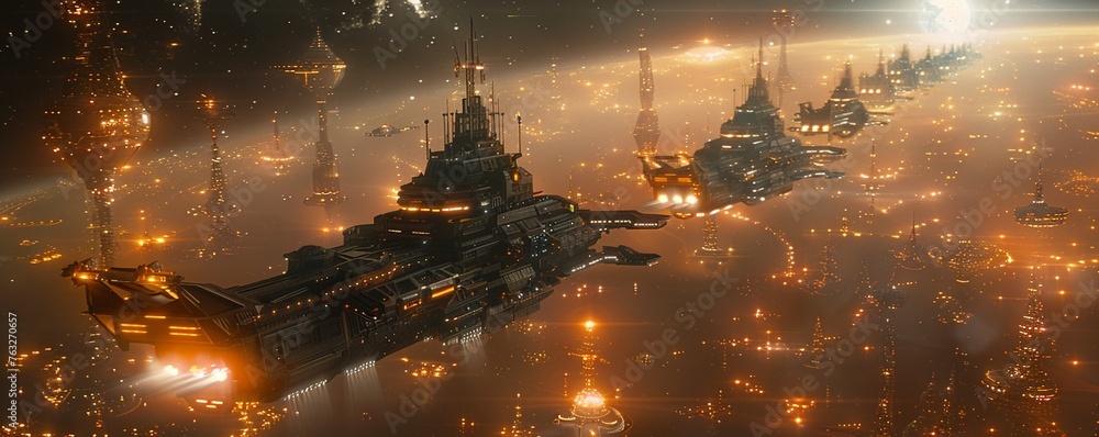 Bring the vision of interstellar trade to life with a frontal view that ...