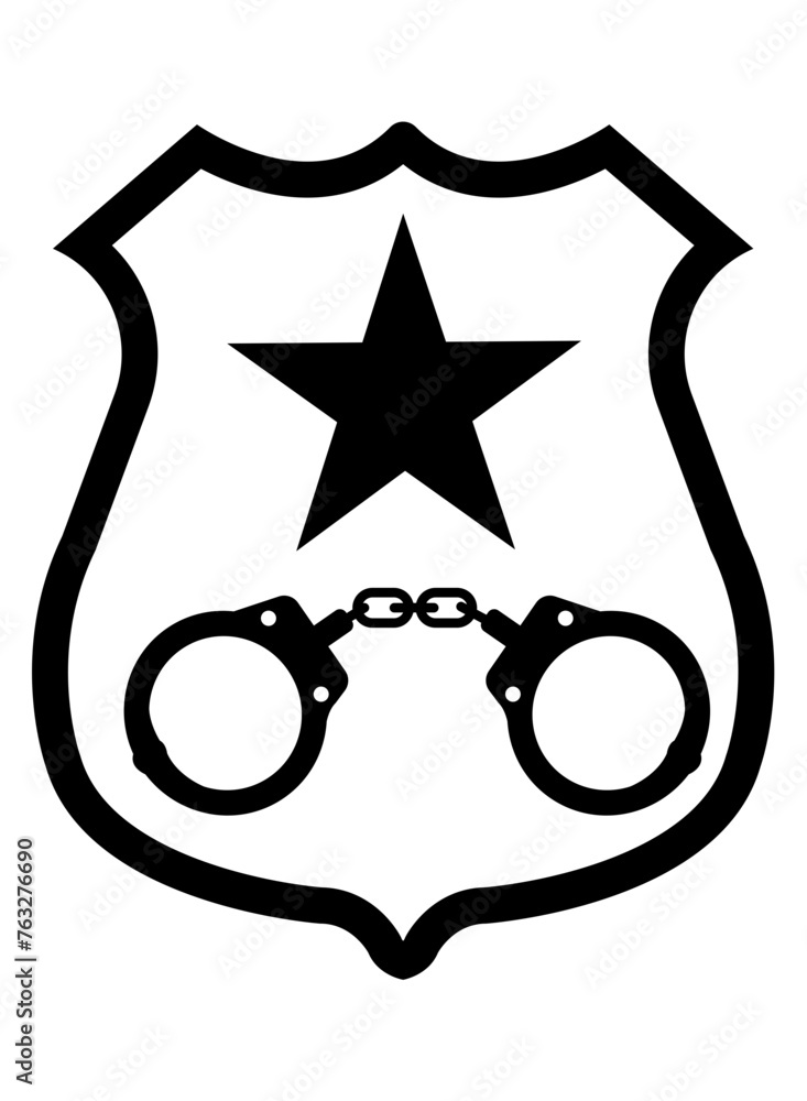 Ripped Police Badge Illustration, Cop Cut File, Cop Badge Stencil ...