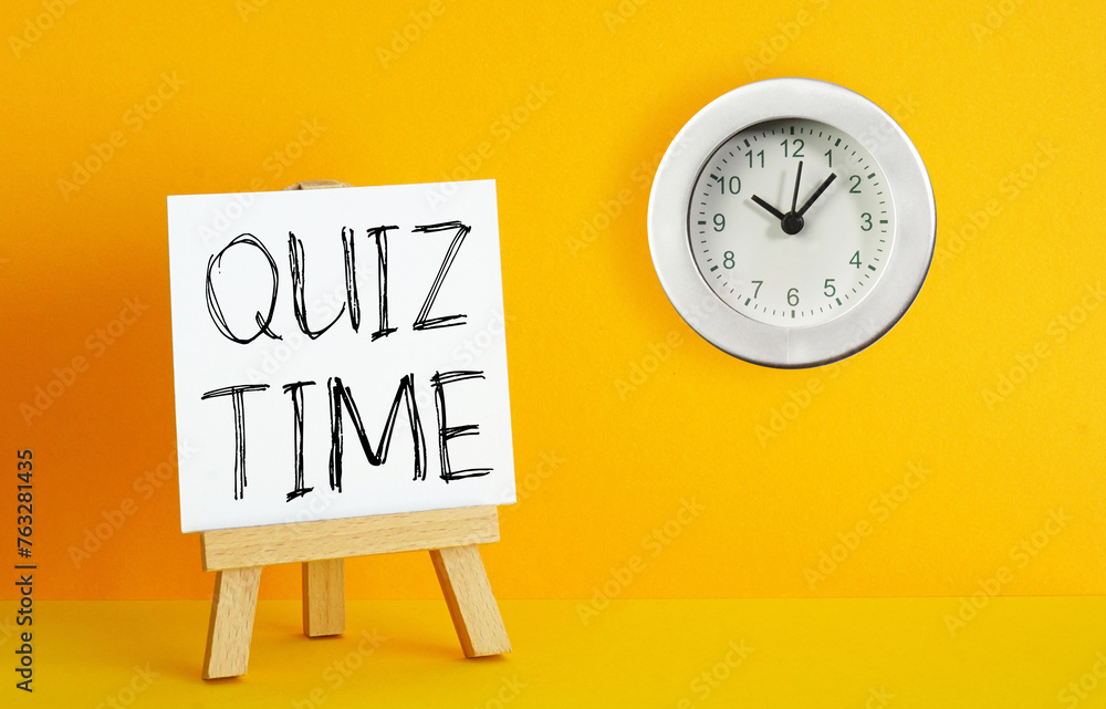 Quiz time Educational concept is shown using the text Stock Photo ...