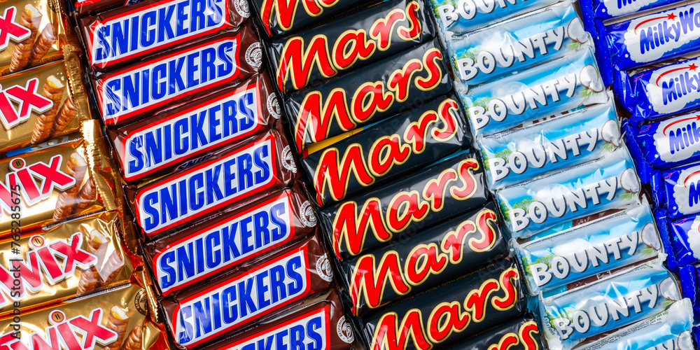 Products of Mars Inc. company like Snickers, Twix, Milky Way and Bounty ...