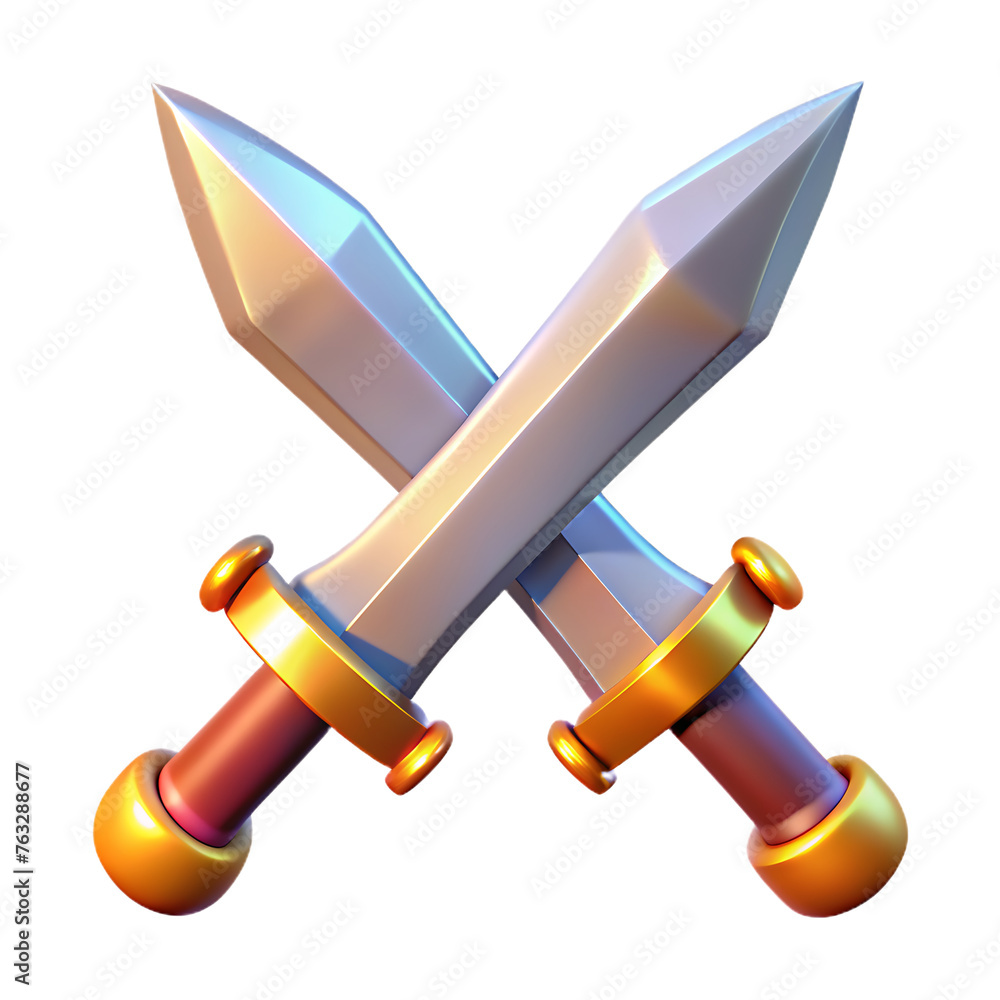crossed swords isolated icon. emoji illustration. crossed swords Stock ...