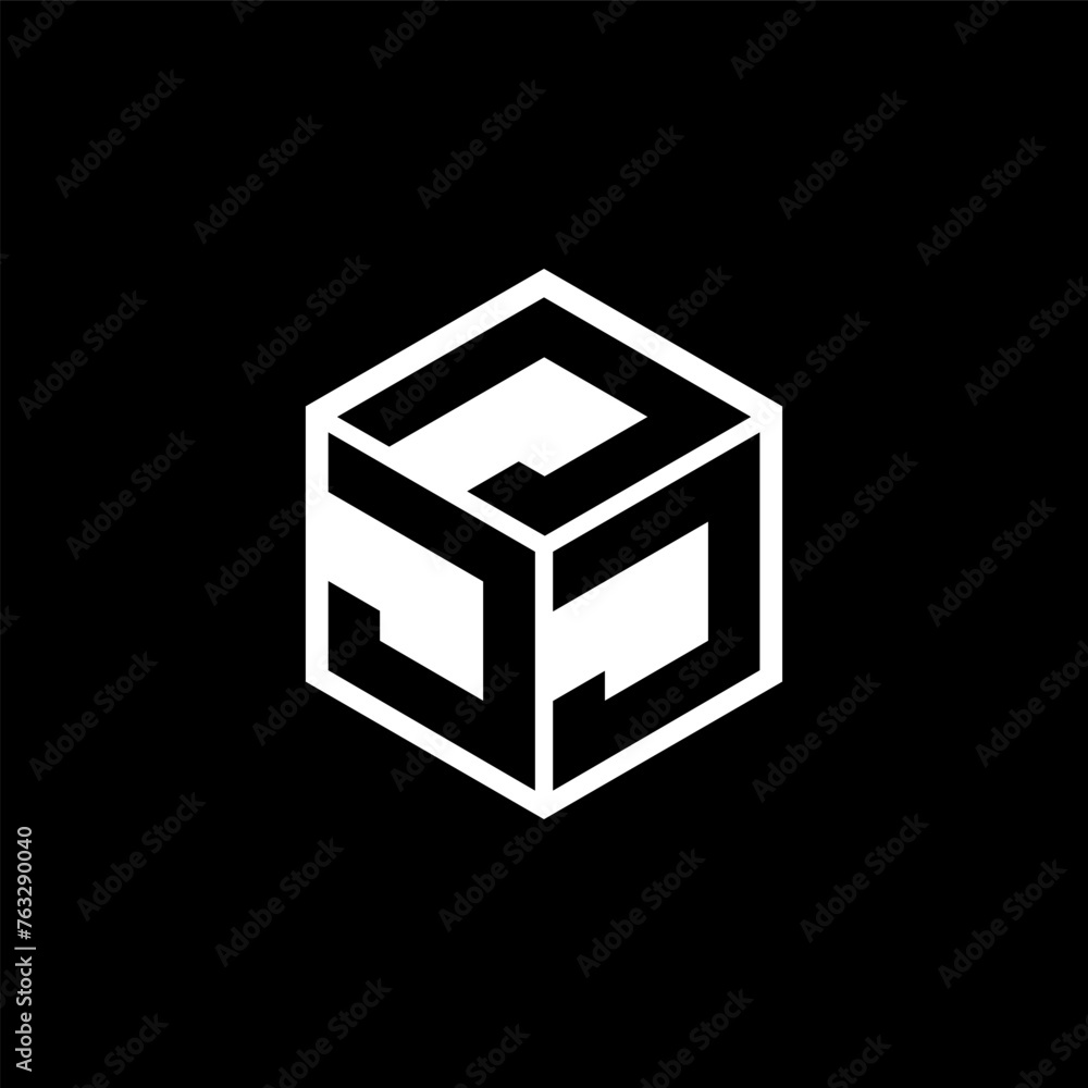 JJJ letter logo design with black background in illustrator, cube logo ...