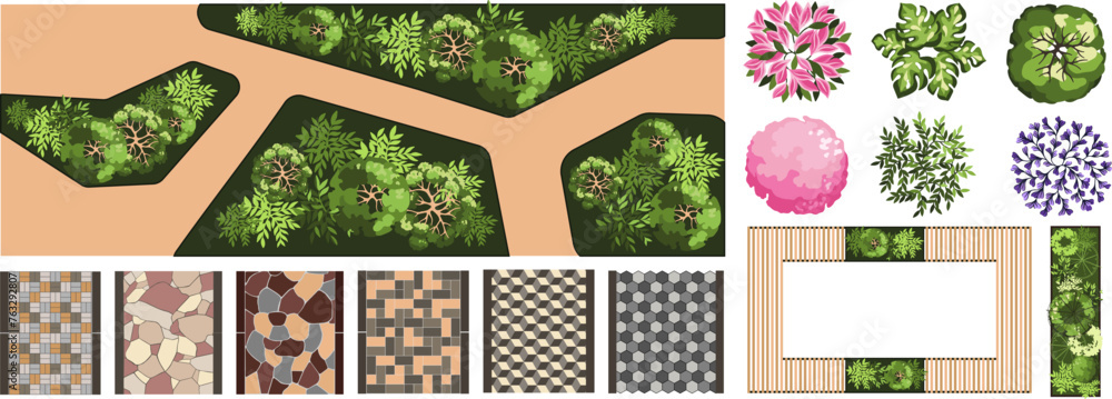 Tree for architectural floor plans. Entourage design. Various trees ...