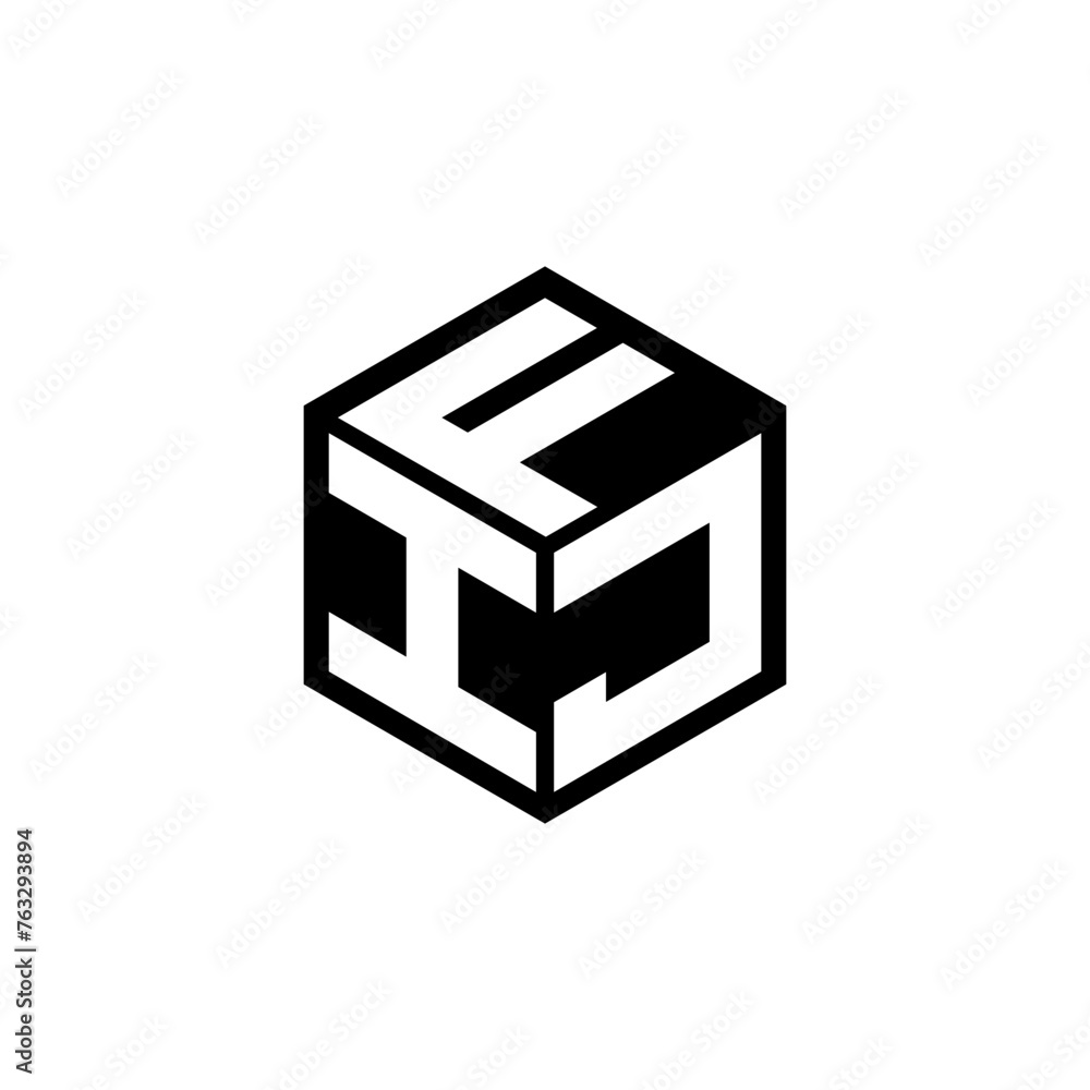 IJF letter logo design with white background in illustrator, cube logo ...