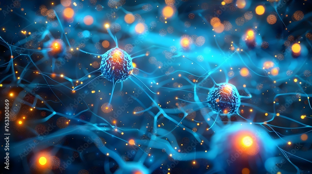 Formation of Neuron Cells in a Neural Network. Concept Neuron, Cells ...