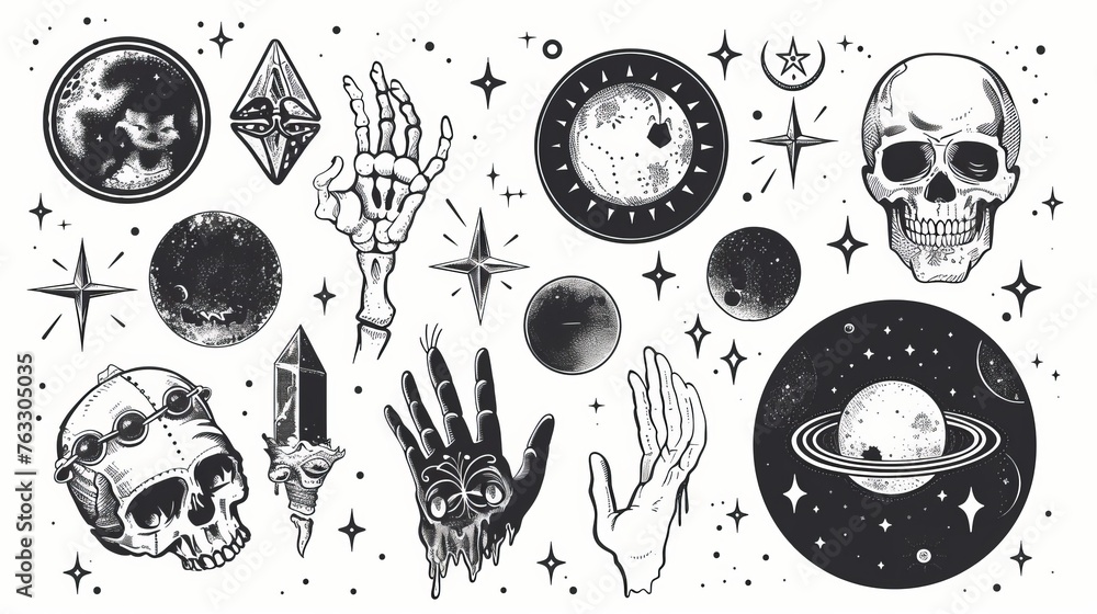 These mystical and mysterious illustrations are made in the style of ...