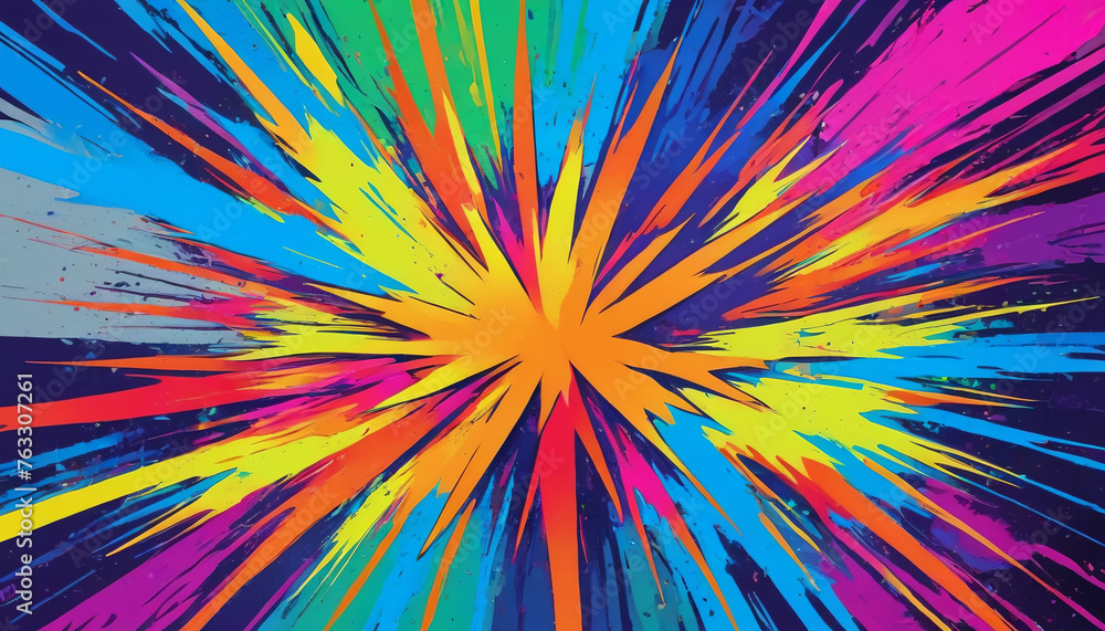 Explosion painting depicted in various colors and styles, generative AI ...