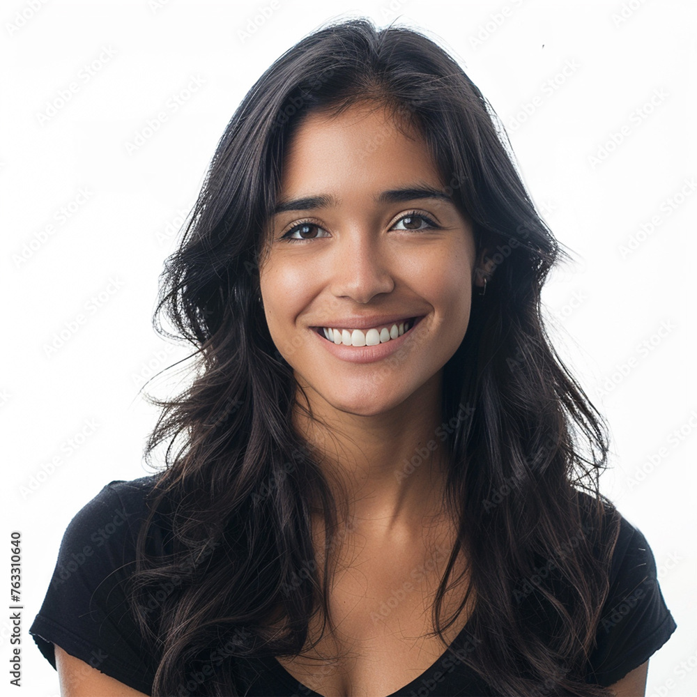 headshot photograph of a smiling woman with long, flowy hair. The ...