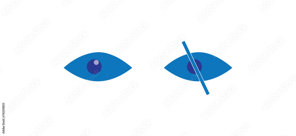 Eye icon set. Eyesight symbol. Retina scan eye icons. Simple eyes ...