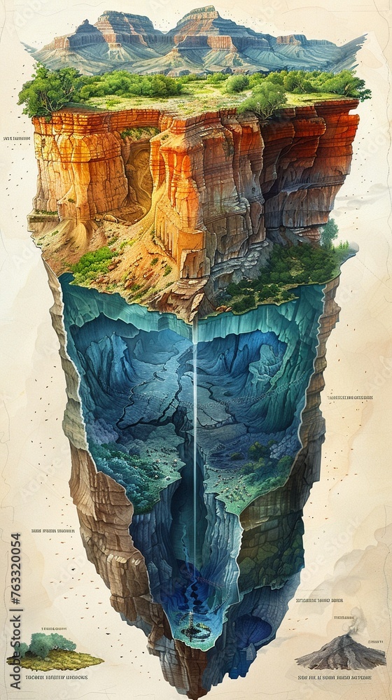 Diagram of the layers of the earth, educational cross-section Stock ...