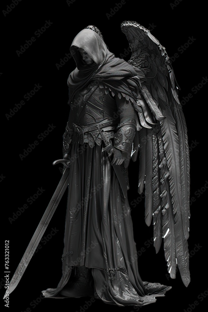 AI angelo con la spada, statua, PNG 01 Stock Illustration | Adobe Stock