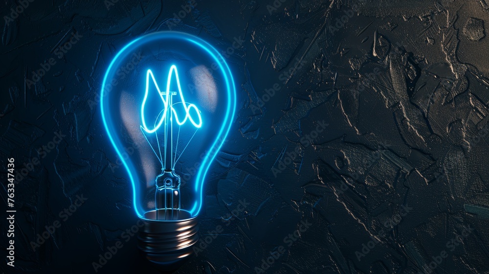 idea, light bulb, innovation, invention, lamp, power, blue neon ...