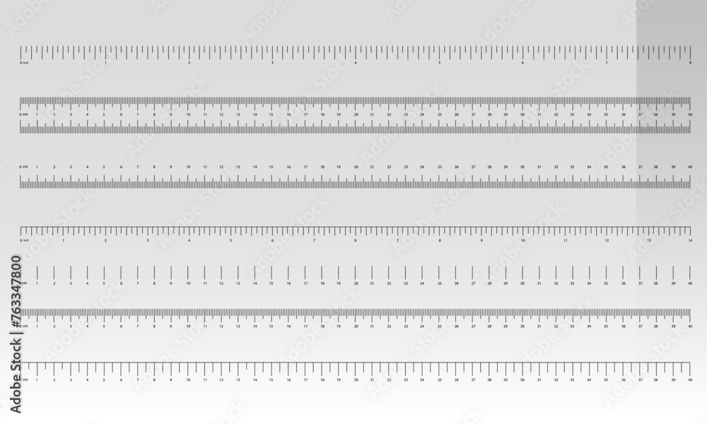Ruler. Set of rulers. Measuring tool. Ruler scale. Mesh centimeter ...