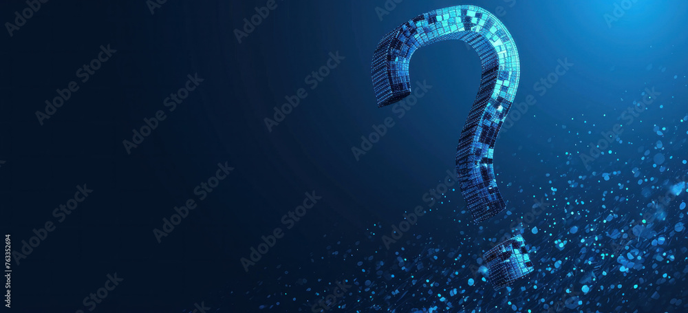 Obscure Question Mark Symbol Floating in a Sea of Dots on Mysterious ...