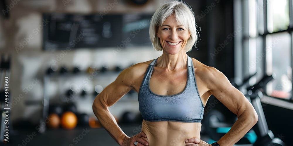Confident and Fit Mature Woman Displaying Her Toned Physique During a ...