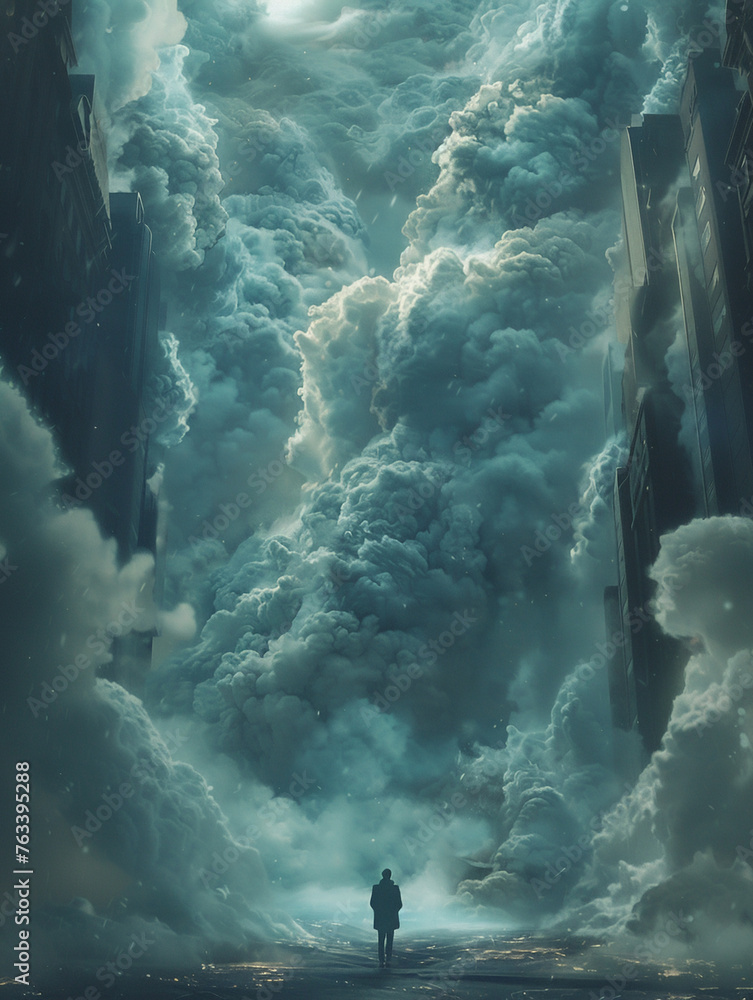 Clouds of despair loom over a salary man his journey through a ...