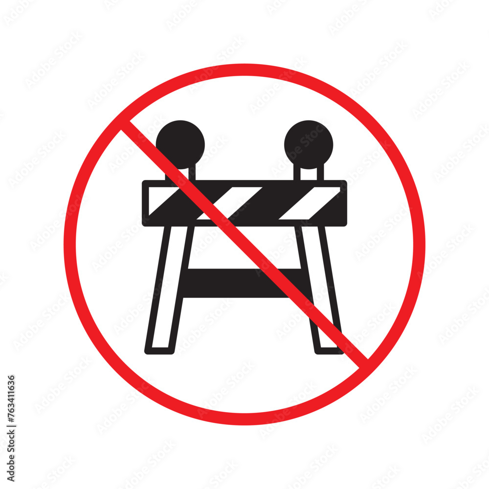 Forbidden road barrier icon. Warning, caution, attention, restriction ...
