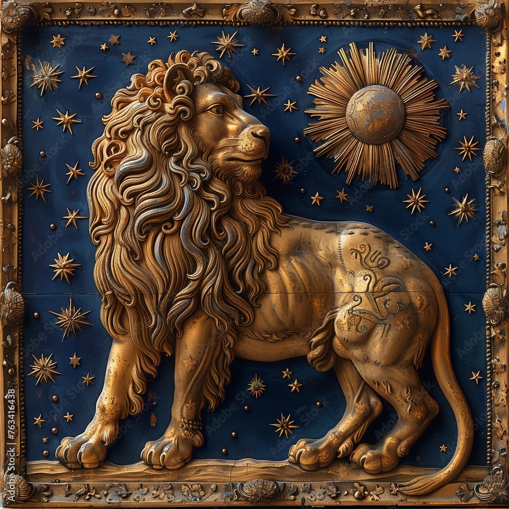 Astrology - zodiac fire sign Leo associated at the myth of Nemean lion ...