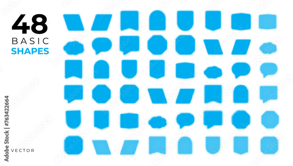 Set of basic shapes blue element vector illustration Stock Vector ...