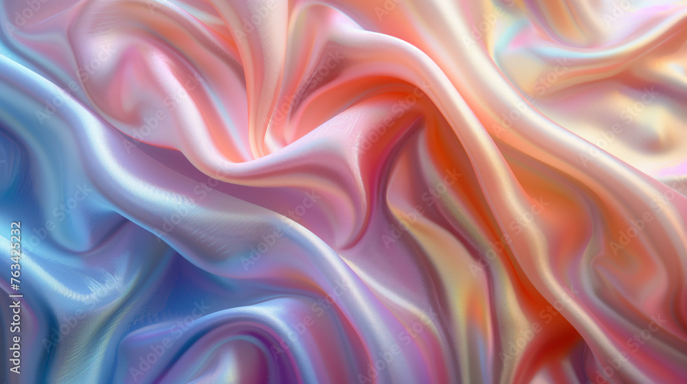 Iridescent fabric background. Shiny mother of pearl fabric, bright ...