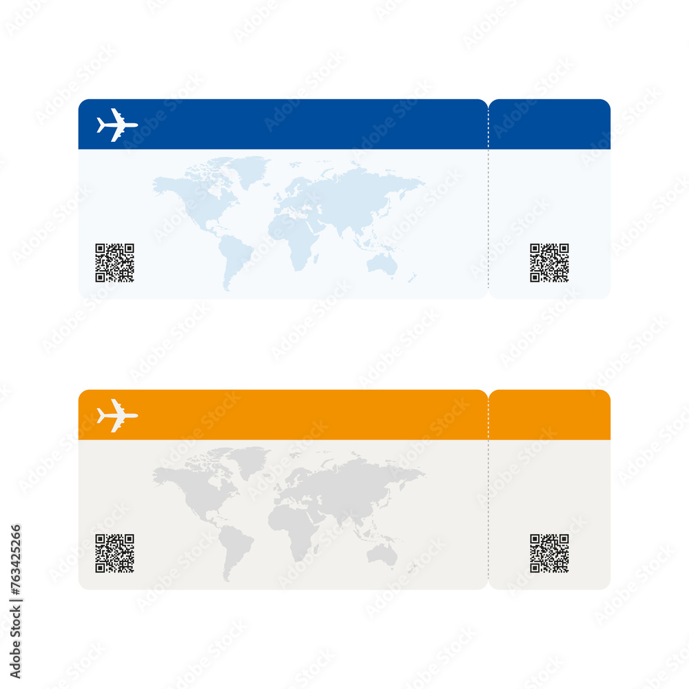 Boarding pass template illustration with blank space and QR code ...