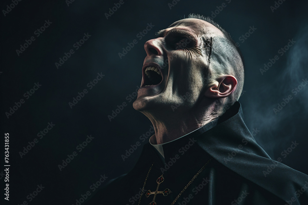 Generative AI picture of monastery sister nun priest cursed possessed ...