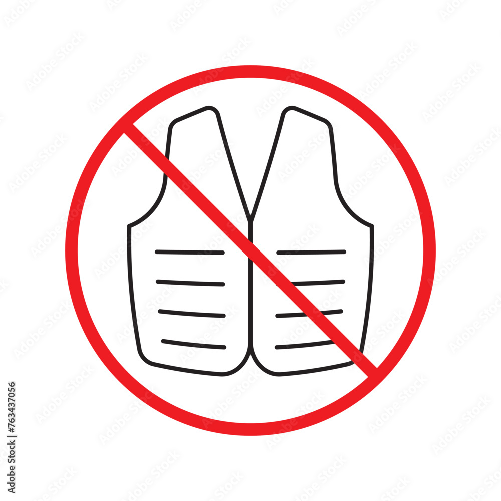 Vecteur Stock Forbidden safety vest icon. Do not use sonstruction vest ...