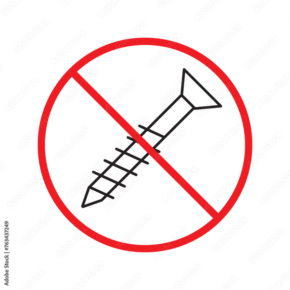 Forbidden Prohibited Warning, caution, attention, restriction label ...