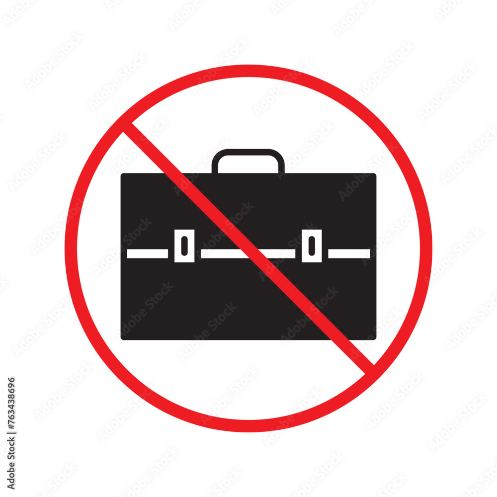 No suitcase icon. Forbidden suitcase icon. No suitcase vector sign ...