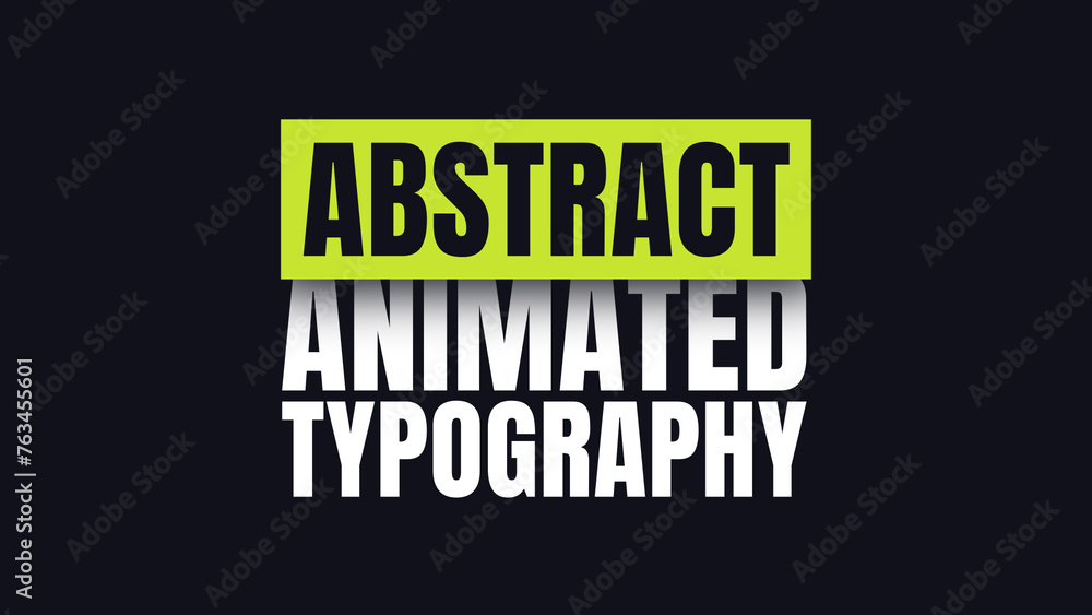 Abstract Animated Typography Stock Template | Adobe Stock