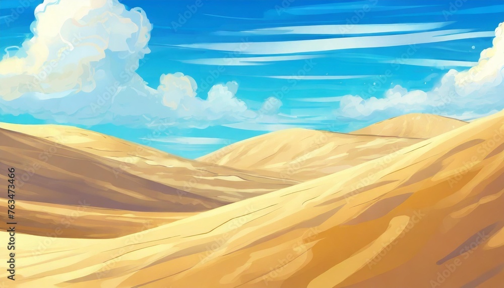 anime sand dunes desert background backdrop illustration sands blue ...