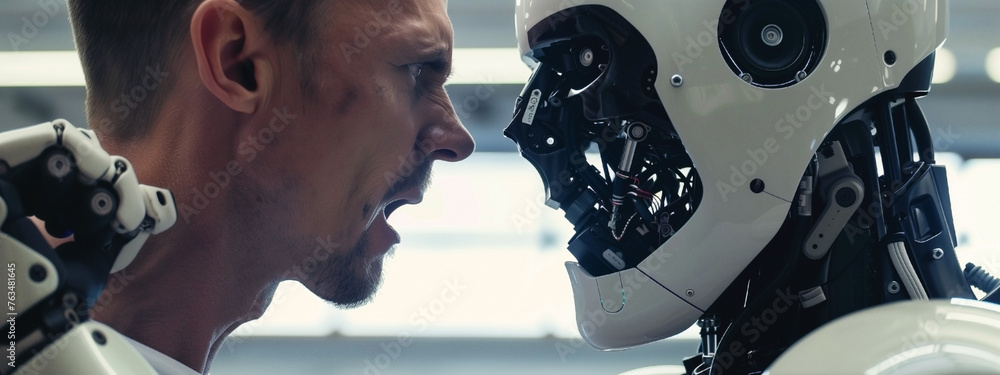 An intense close-up captures the fierce rivalry between a determined ...