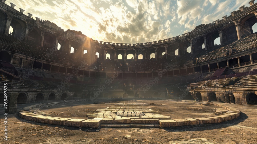 A magnificent ancient stadium, a battle arena for gladiators. Suitable ...