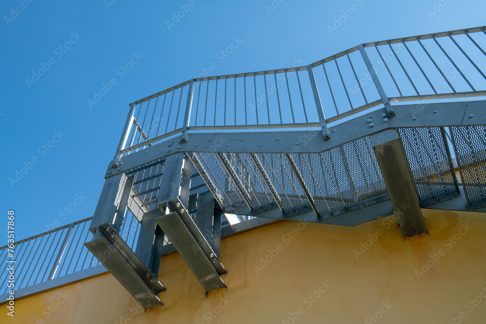 fire escape staircase, pedestrian passage for emergency exit ...